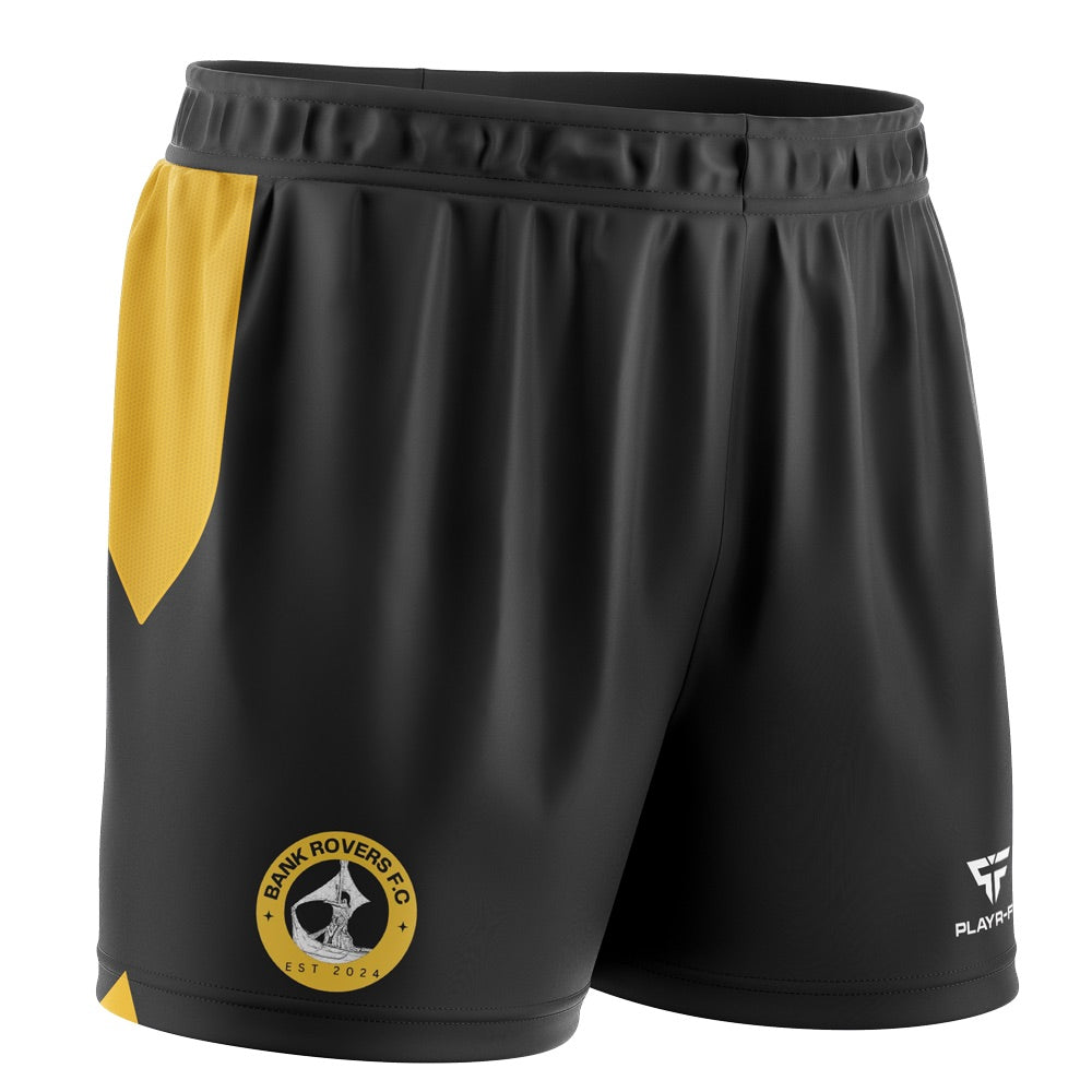 Bank Rovers FC Pro Soccer Shorts Black (Cut & Sew) - Adults – PLAYR-FIT ...